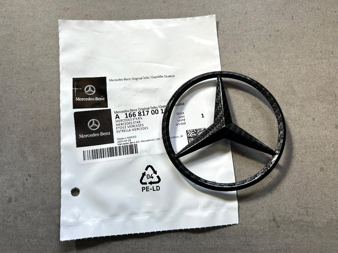 Mercedes GLE ML 12-19 Black Carbon Fiber Rear Star Emblem OEM – Deep ...