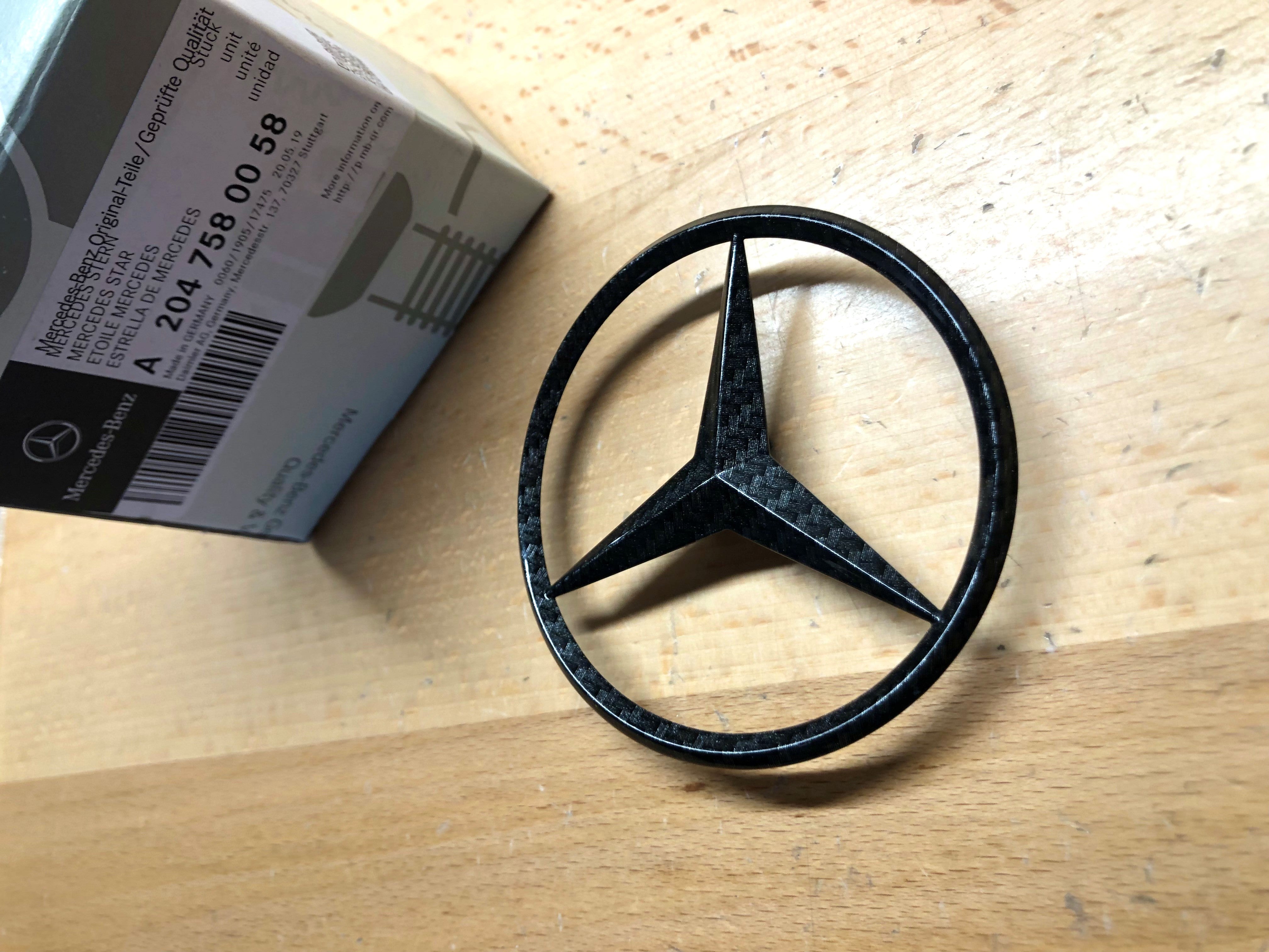 Mercedes C-Class W204 Carbon Fiber Effect Rear Star C63 – Deep Blue Chrome