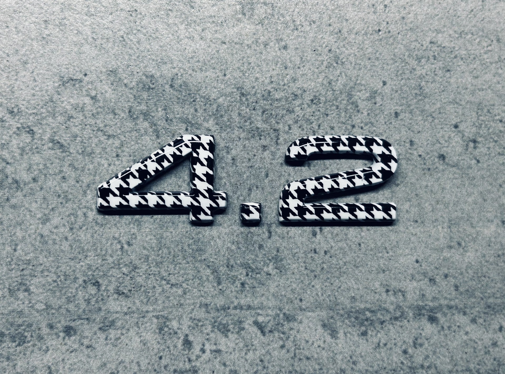 Audi 4.2 Houndstooth Pattern Emblem OEM 4.2L – Deep Blue Chrome