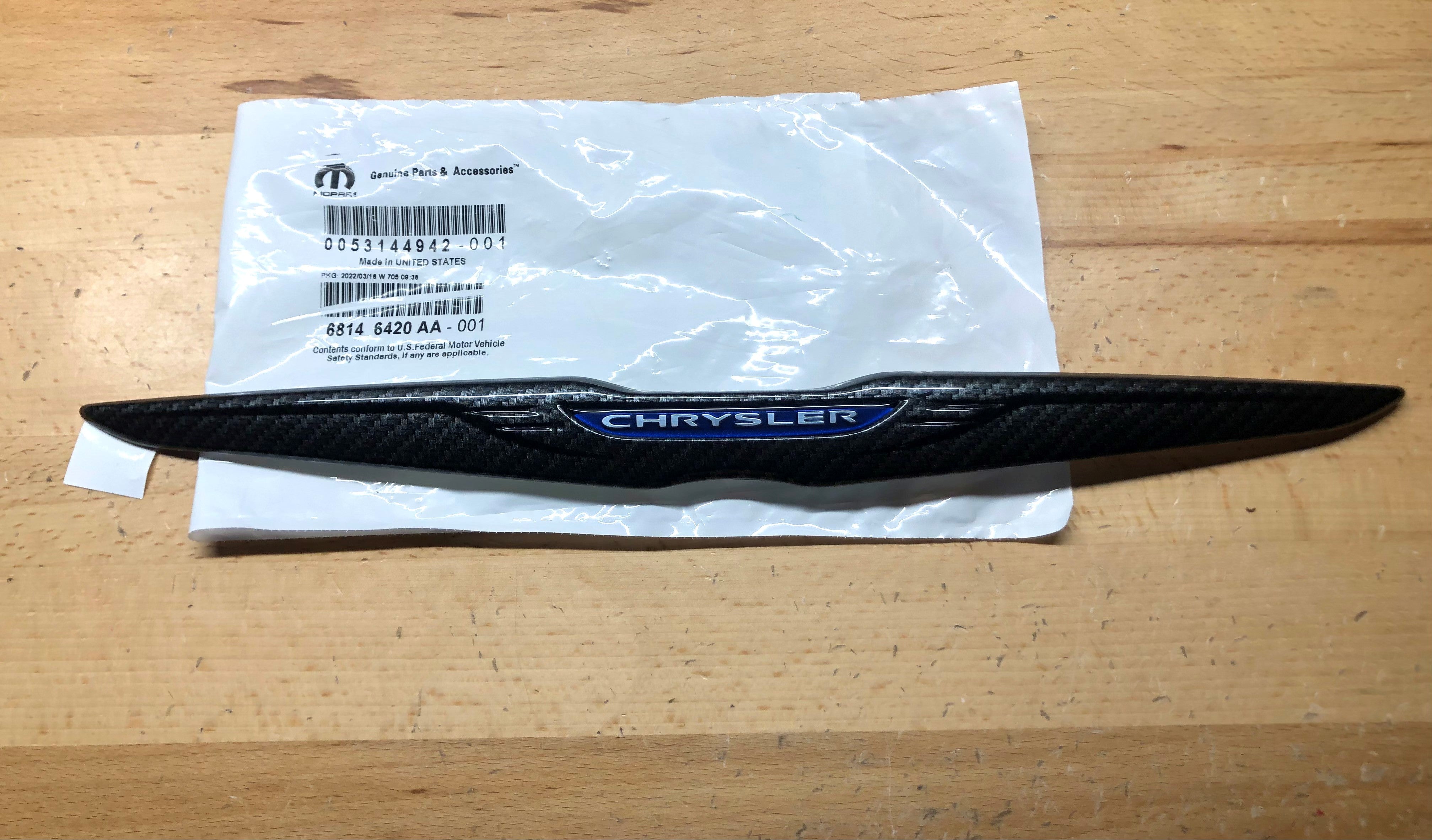 Chrysler 200 15-17 Carbon Rear Wing Emblem – Deep Blue Chrome
