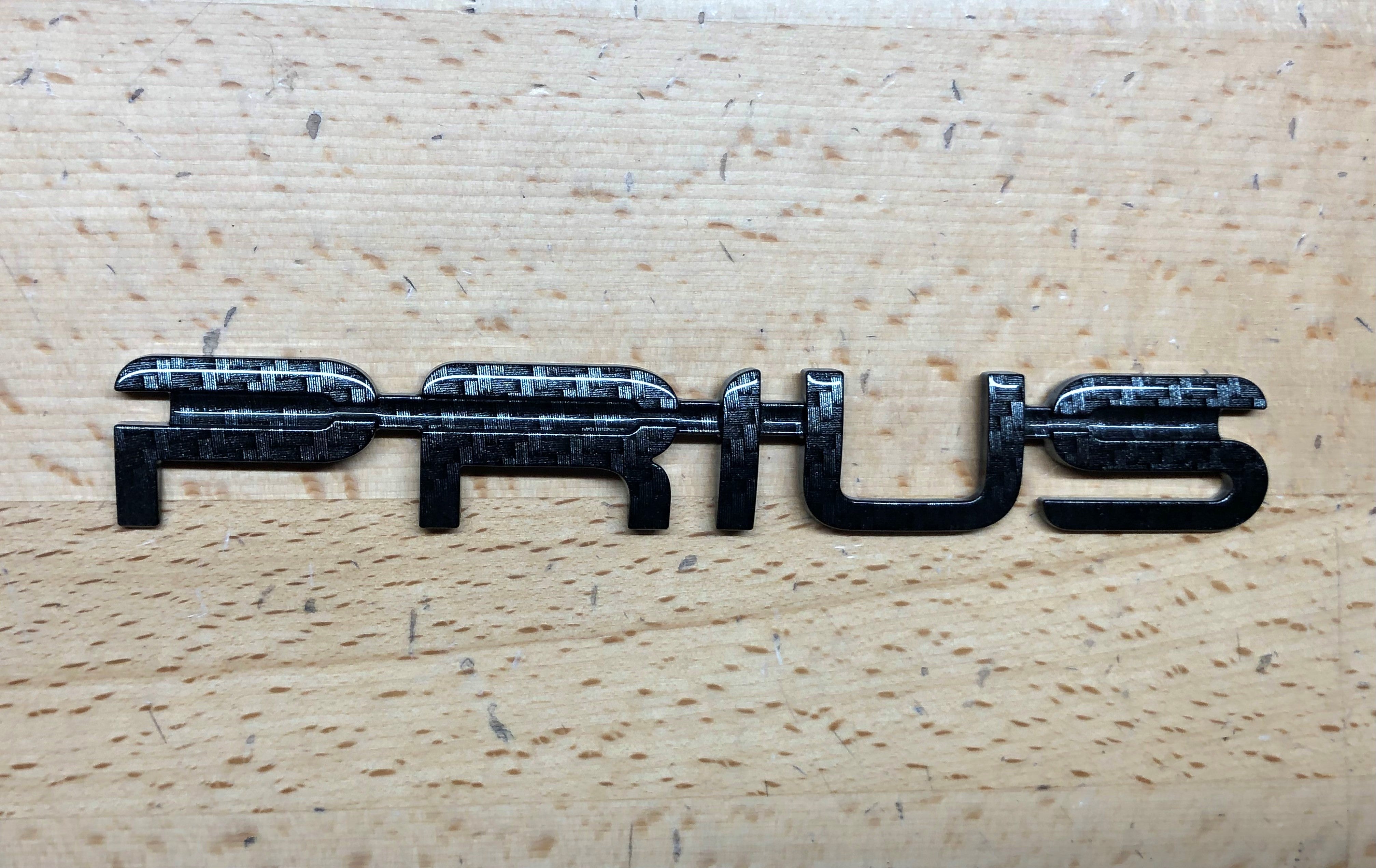 Toyota Prius Carbon Fiber Effect Rear Nameplate – Deep Blue Chrome