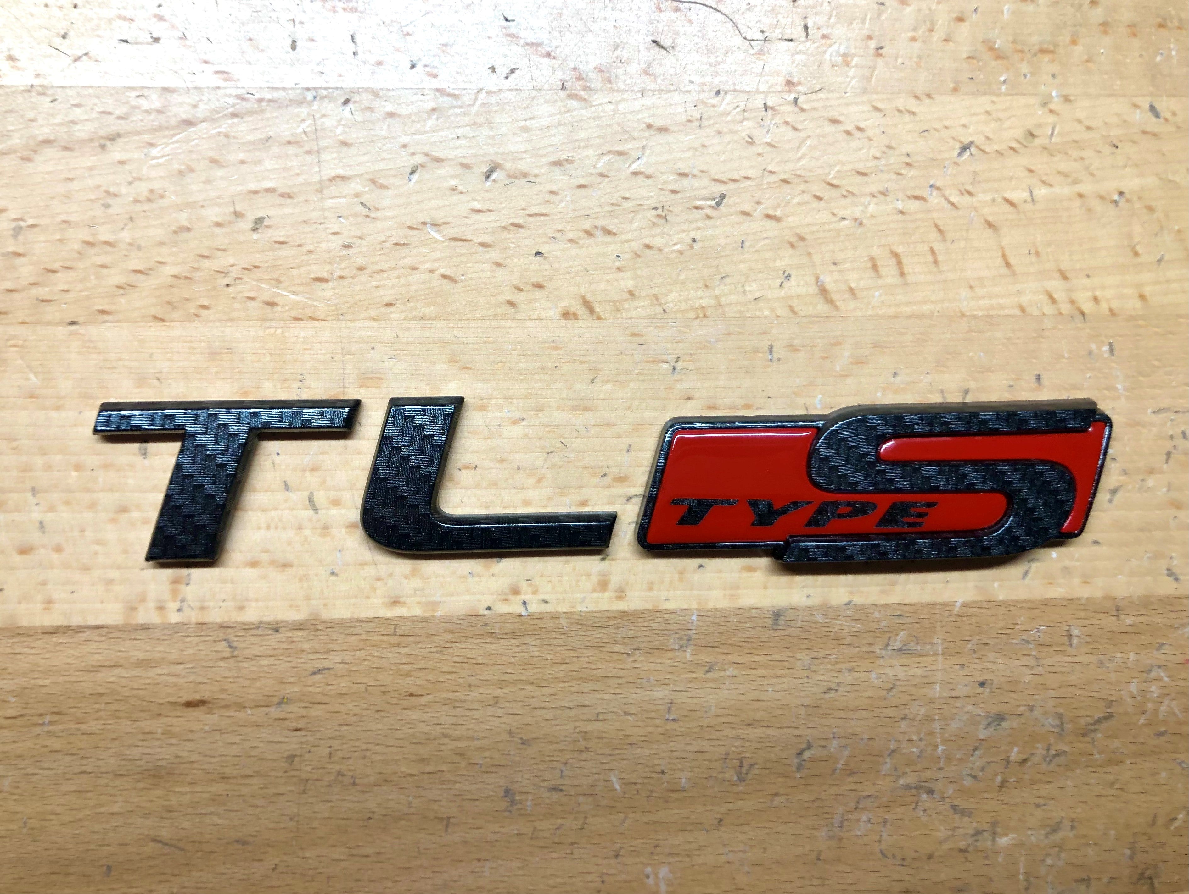 Acura TL Type-S Red & Carbon Fiber Trunk Emblem – Deep Blue Chrome