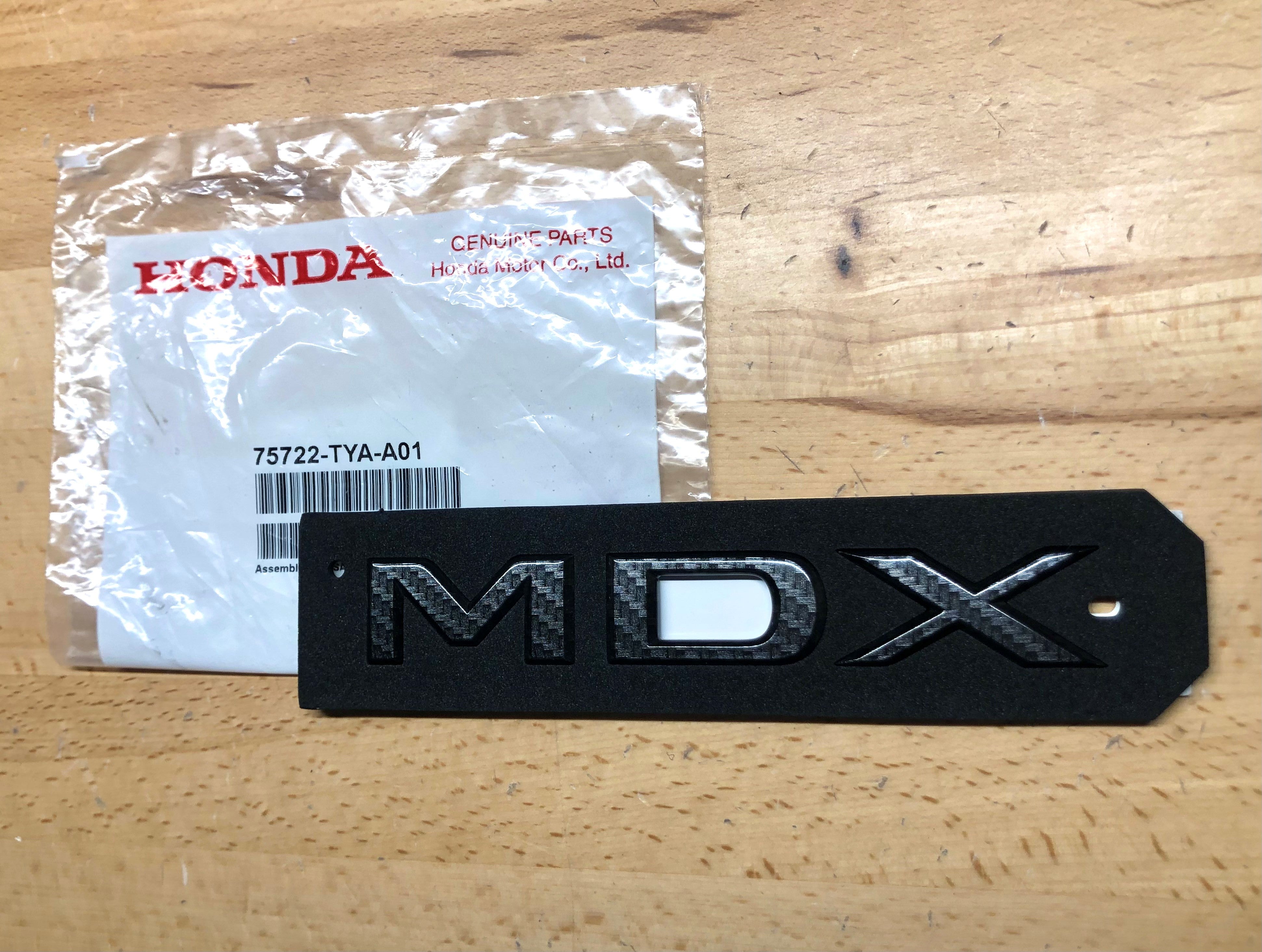 Acura MDX 22-24 Carbon Fiber Nameplate OEM – Deep Blue Chrome