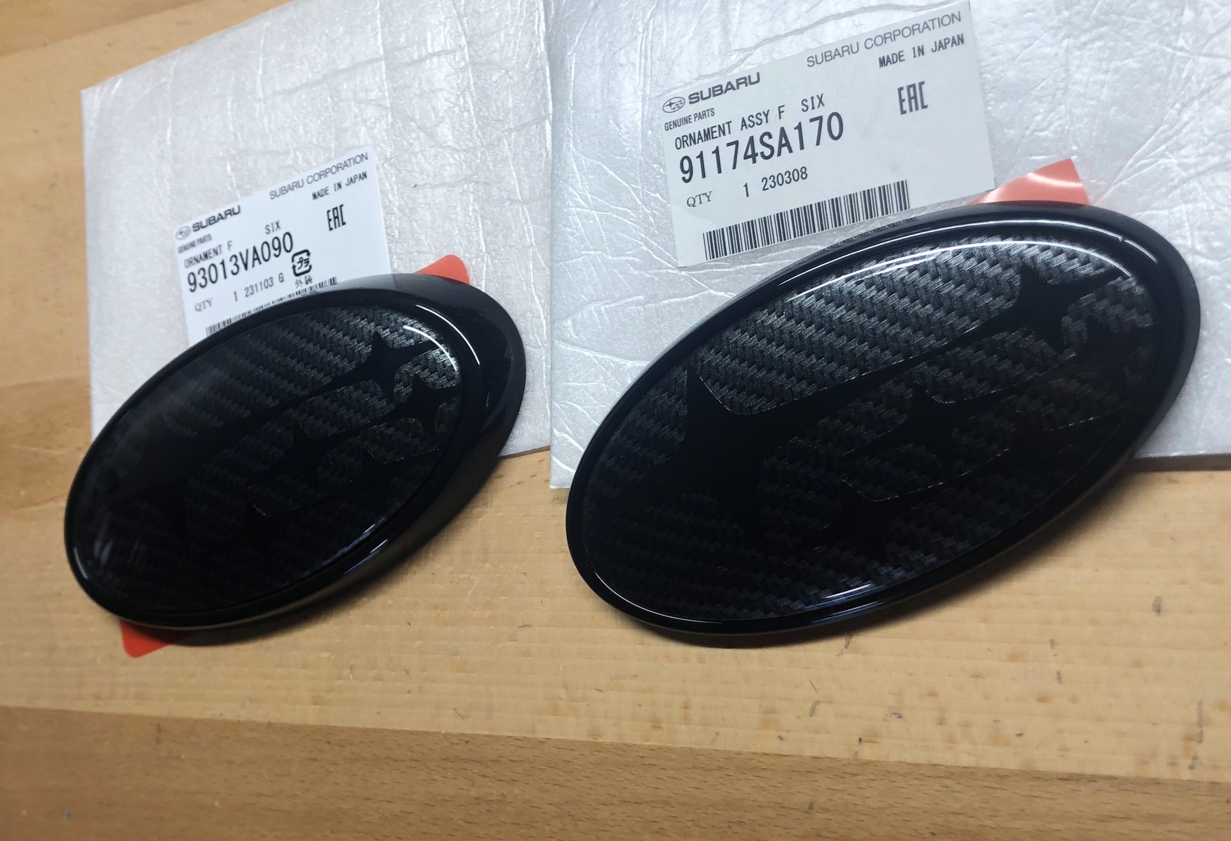 Subaru WRX STI 2015-2020 Black & Carbon Fiber Emblem Set OEM – Deep ...