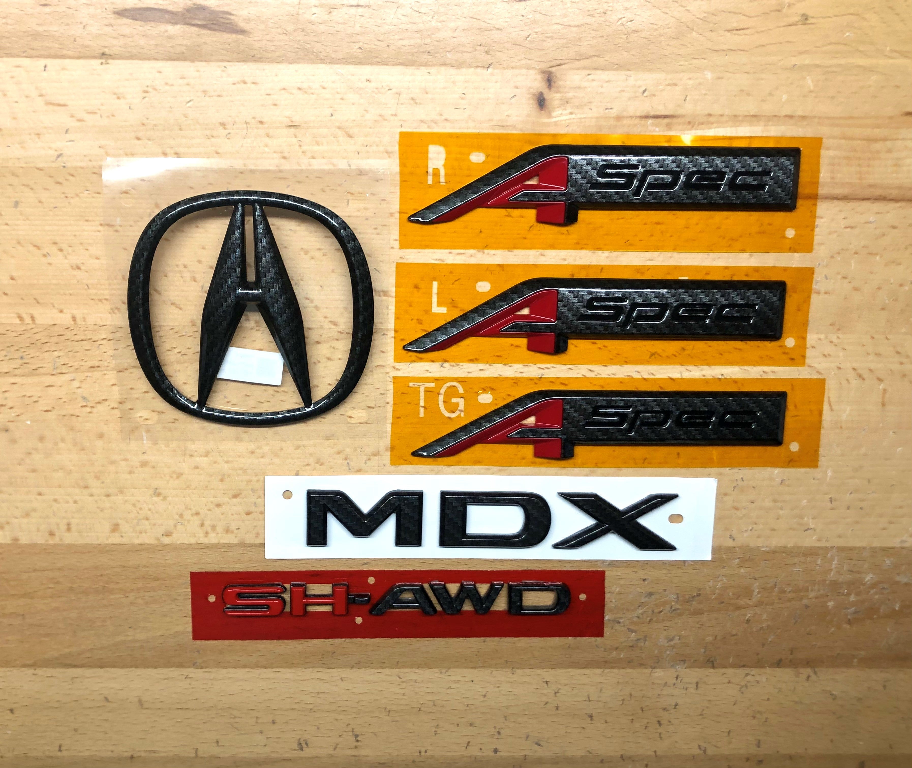 Acura MDX A-Spec Carbon Fiber Effect Emblem Set 22-24 OEM – Deep Blue ...