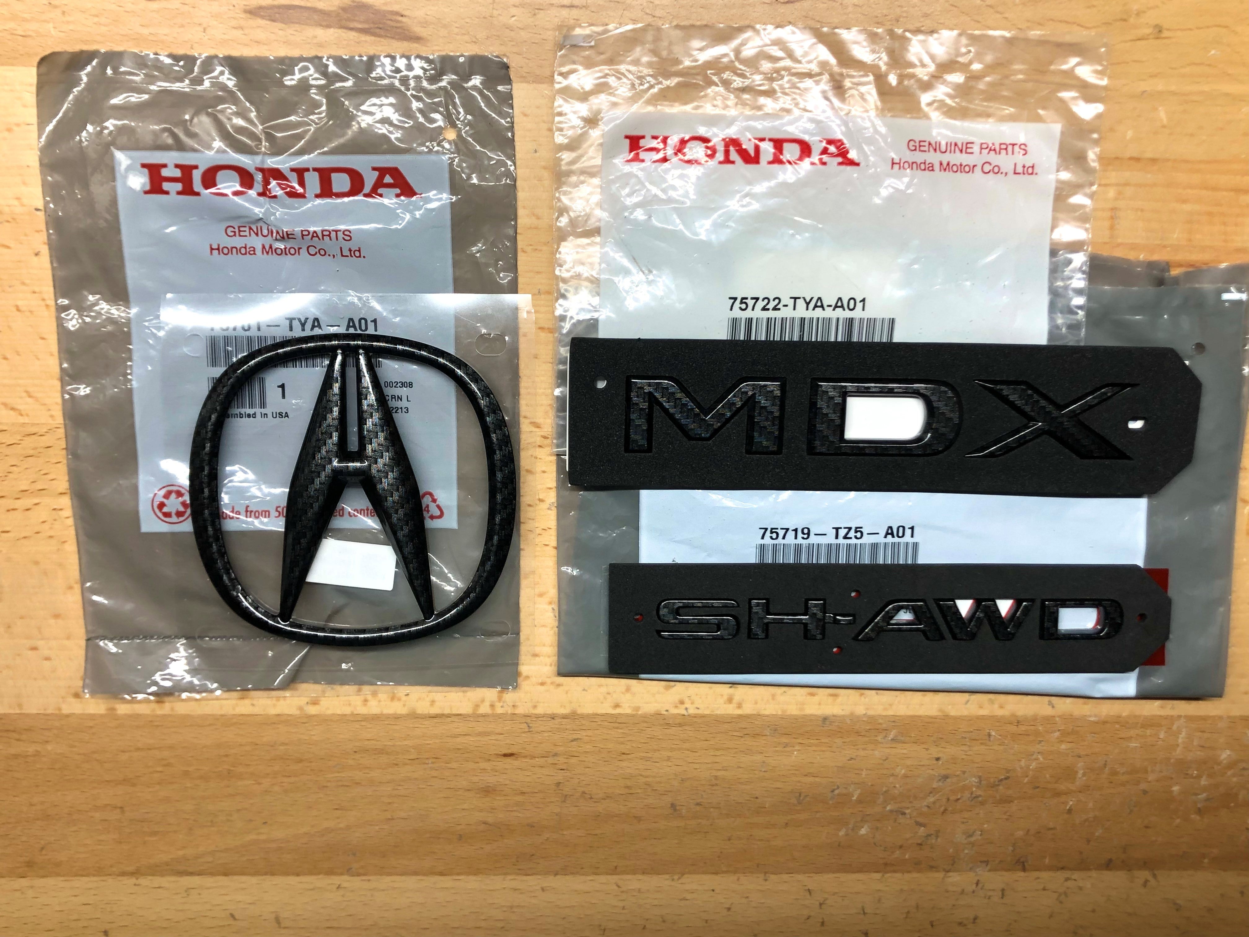 Acura MDX Carbon Fiber Effect Emblem Set 22-24 – Deep Blue Chrome