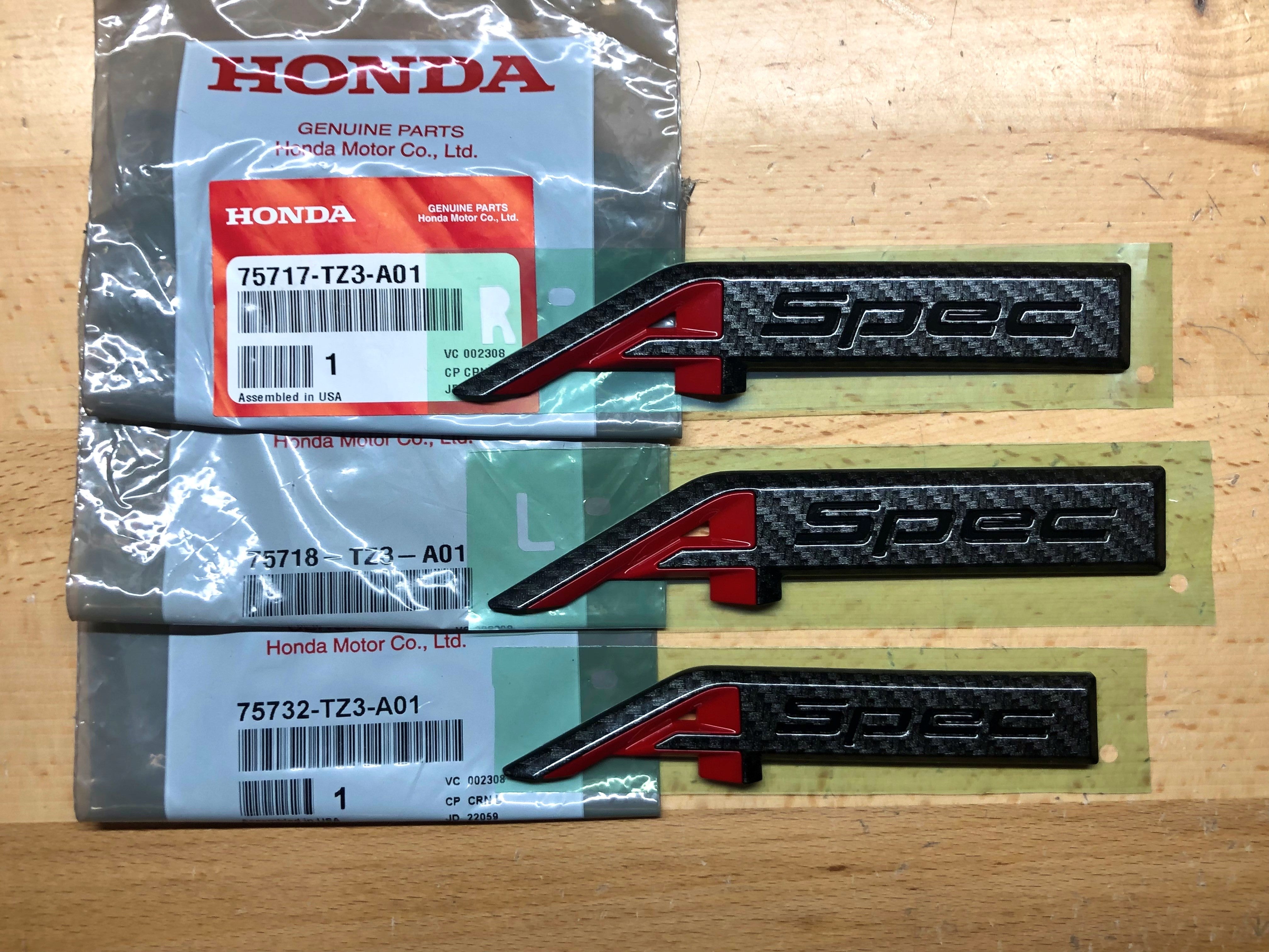 Acura TLX A-Spec Carbon Fiber Emblem Set x3 – Deep Blue Chrome