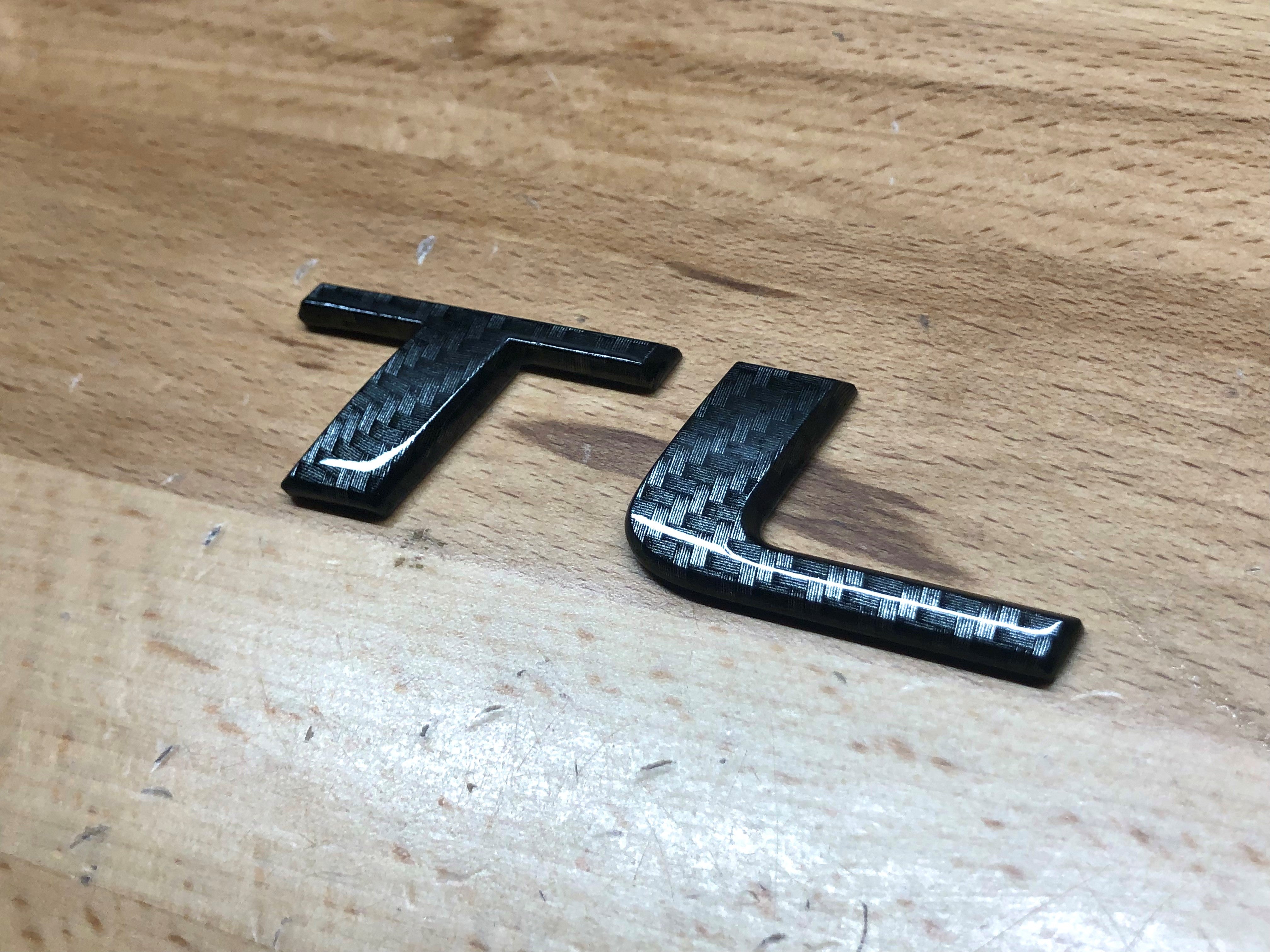 Acura TL 07-14 Carbon Fiber Trunk Emblem – Deep Blue Chrome