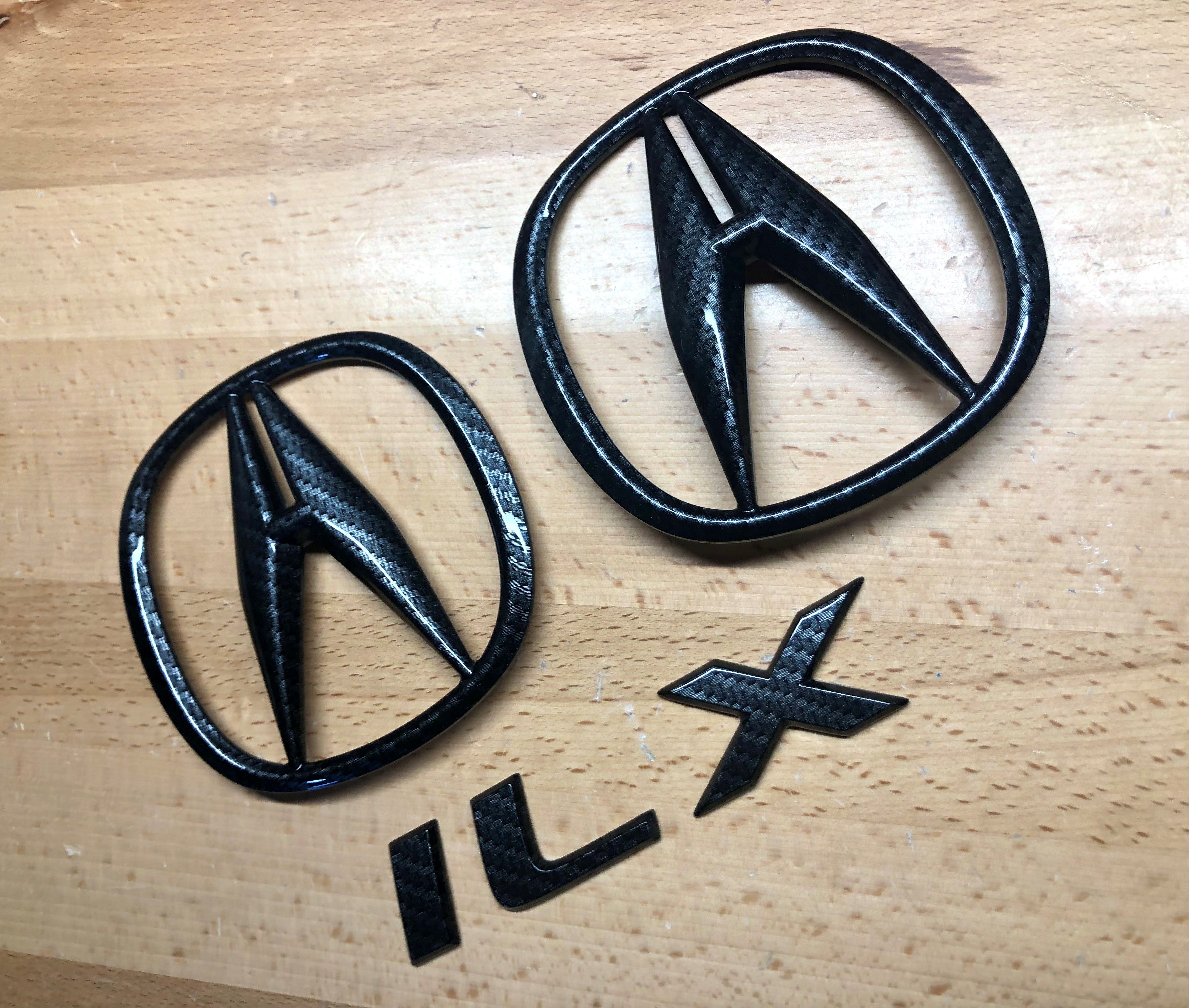 Acura ILX Carbon Fiber Effect Emblem Set 2016-2018 – Deep Blue Chrome